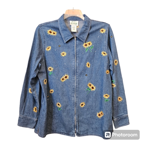 The Quacker Factory | Tops | Vintage The Quacker Factory Denim Shirt ...